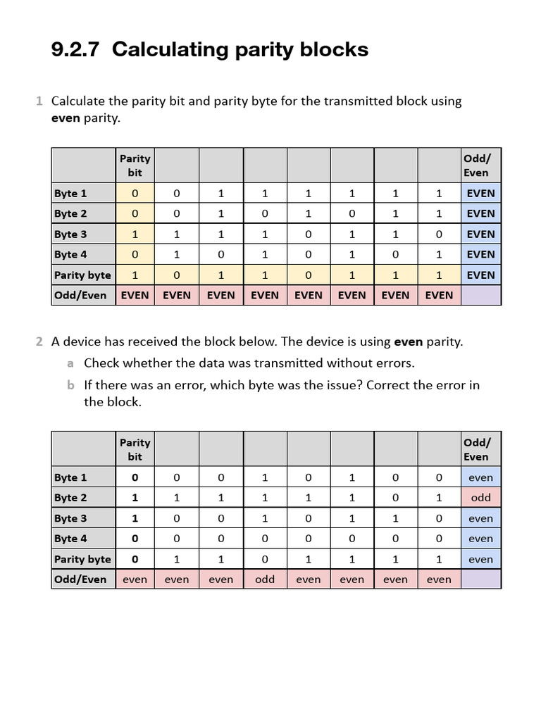9.2.7-8 Calculating Parity Blocks | PDF | Computer Data | Data Transmission