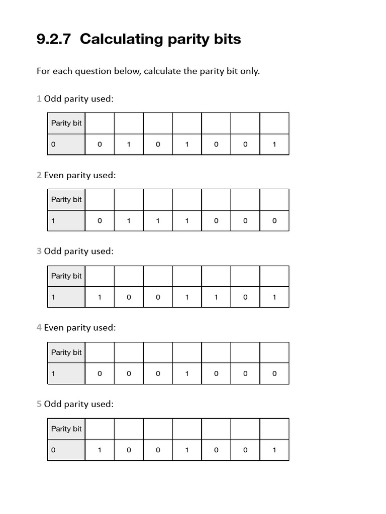 9.2.7-8 Calculating Parity Bits | PDF