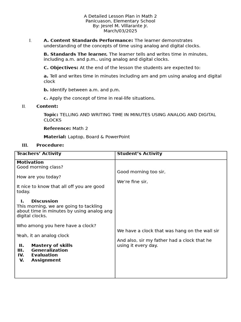 A Detailed Lesson Plan in Math 2 Week 5 | PDF