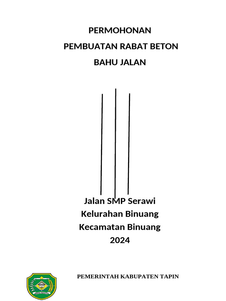 Proposal Permohonan Rabat Beton Rt. 016 | PDF