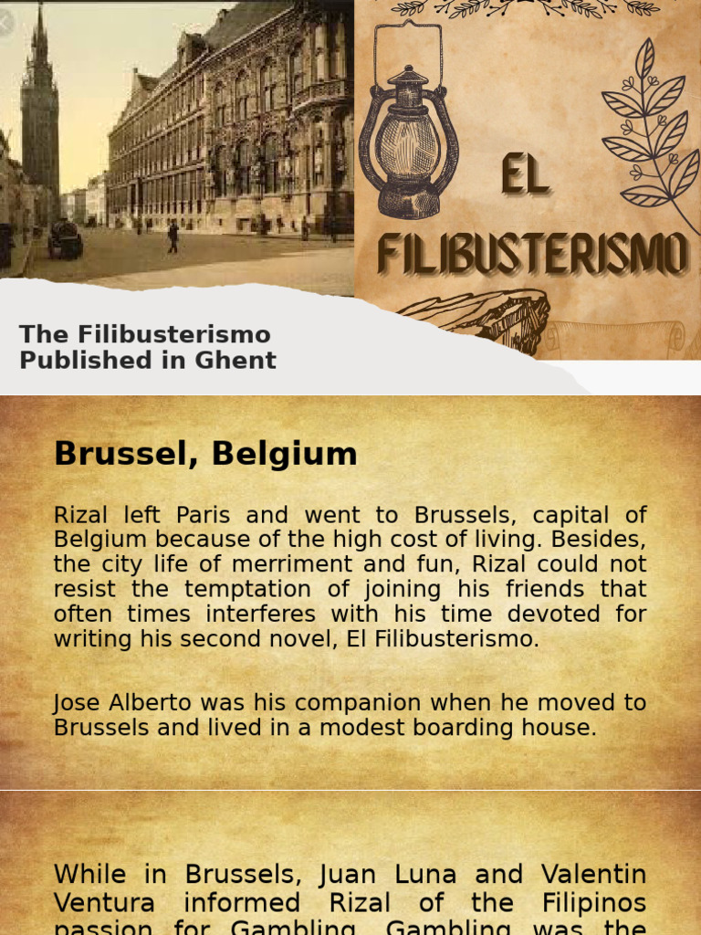 Rizal's Life in Ghent and El Filibusterismo | PDF | Philippines ...