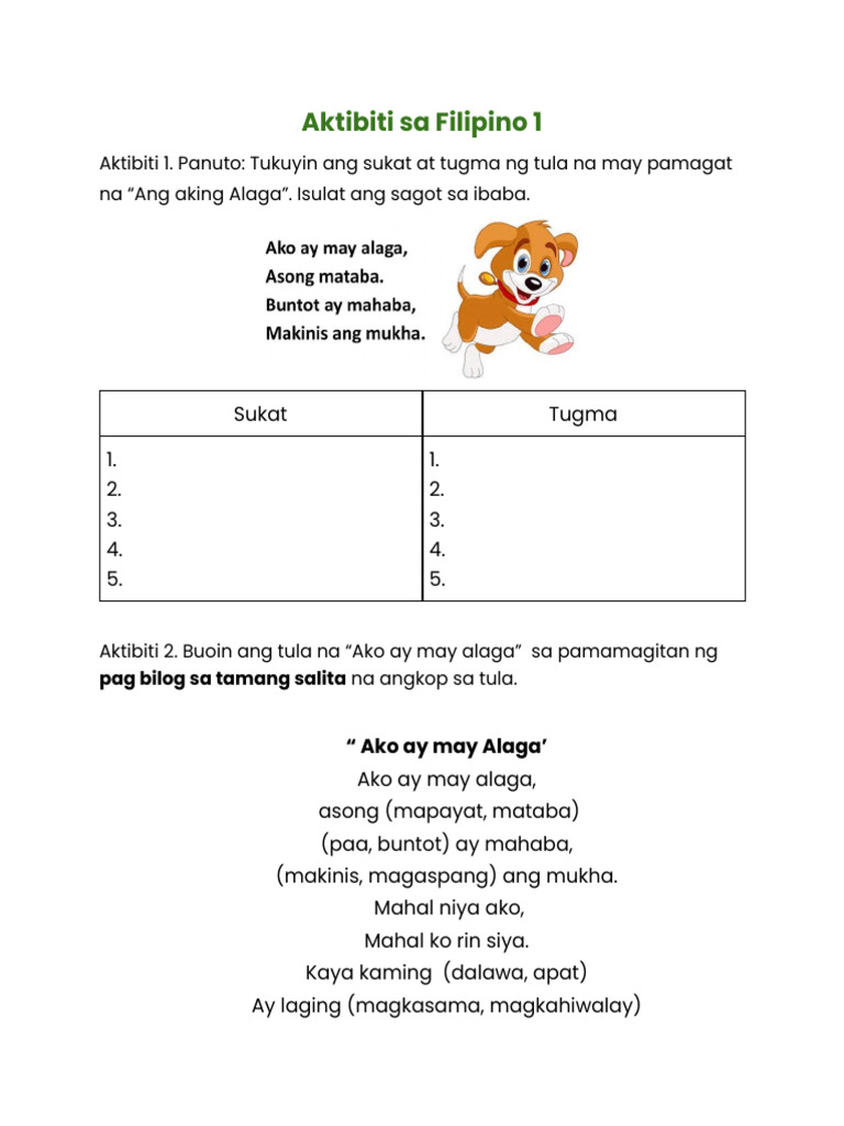Filipino 1 Activity | PDF