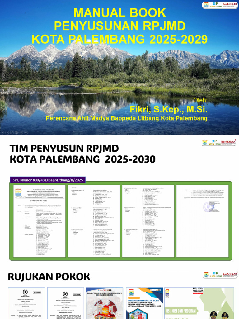 Panduan Penyusunan RPJMD Palembang | PDF