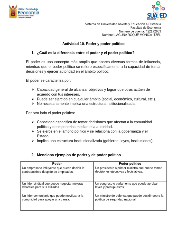 Act.10 Poder y Poder Politico | PDF | Político | Comunidad