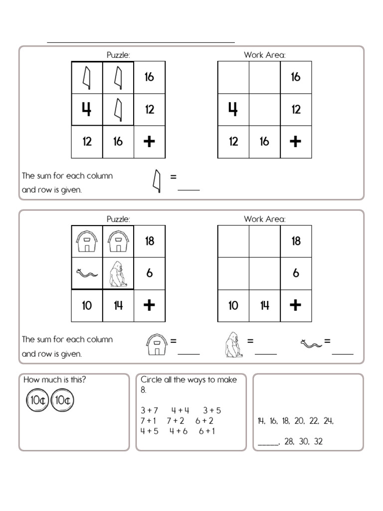 MathWorksheetsGrade1 2 10 | PDF