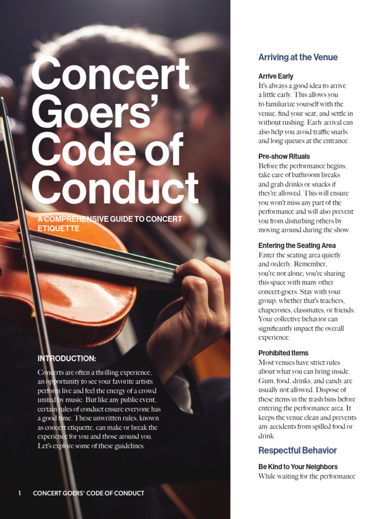 Concert Goers Code of Conduct A Comprehensive Guide To Concert ...
