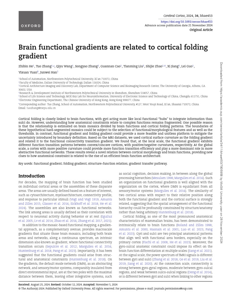 Brain Functional Gradients Are Related To Cortical Folding Gradient ...