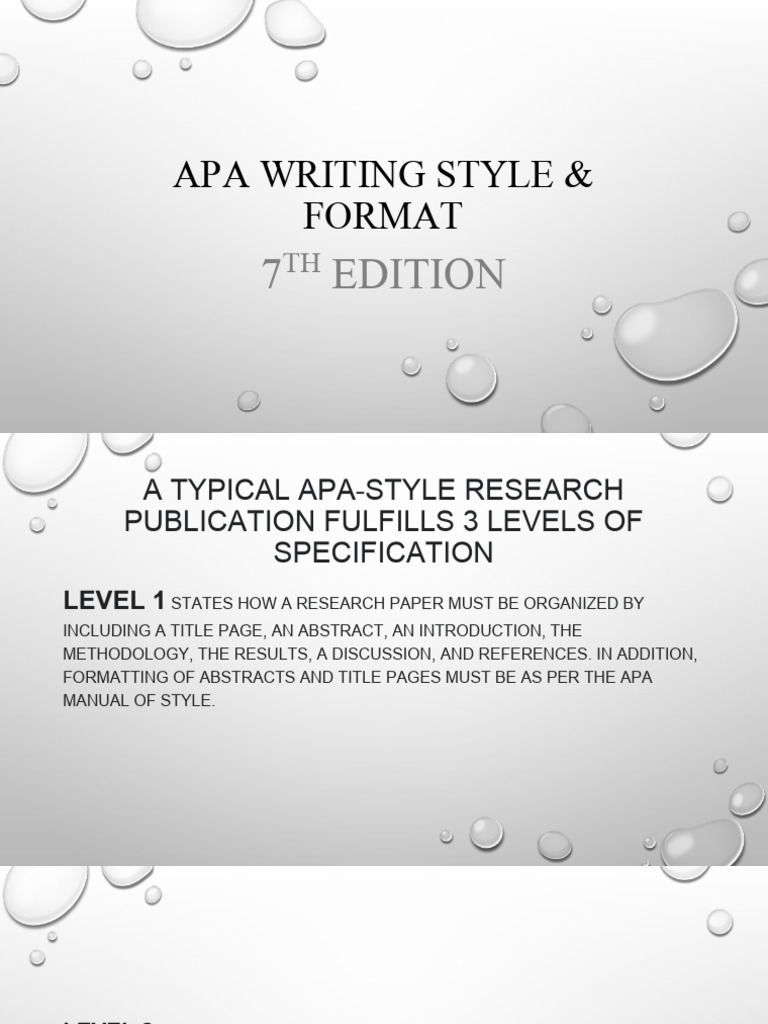 APA WRITING STYLE 7TH EDITION | PDF | Apa Style | Citation
