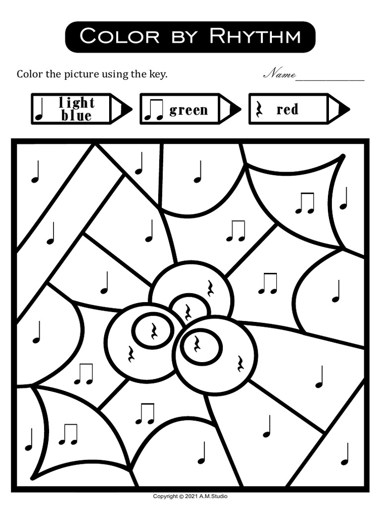 Color by Rhythm Worksheets for Kids | PDF