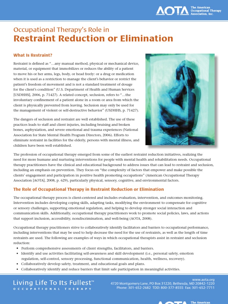 Occupational Therapy's Role in Restraint Reduction or Elimination | PDF ...