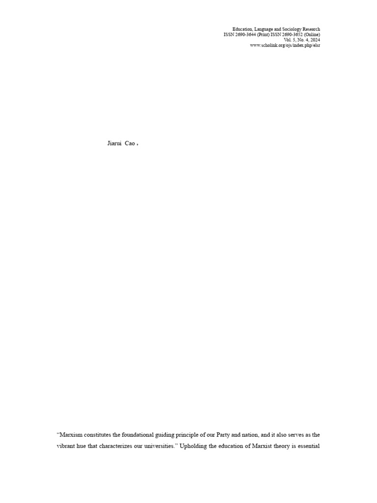 Optimizing The Path of Marxist Theory Education in | PDF | Marxism ...
