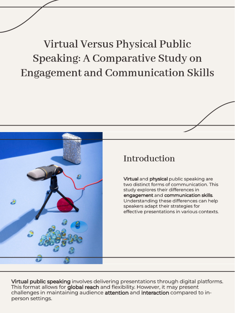 Virtual vs Physical Public Speaking | PDF | Communication | Public Speaking
