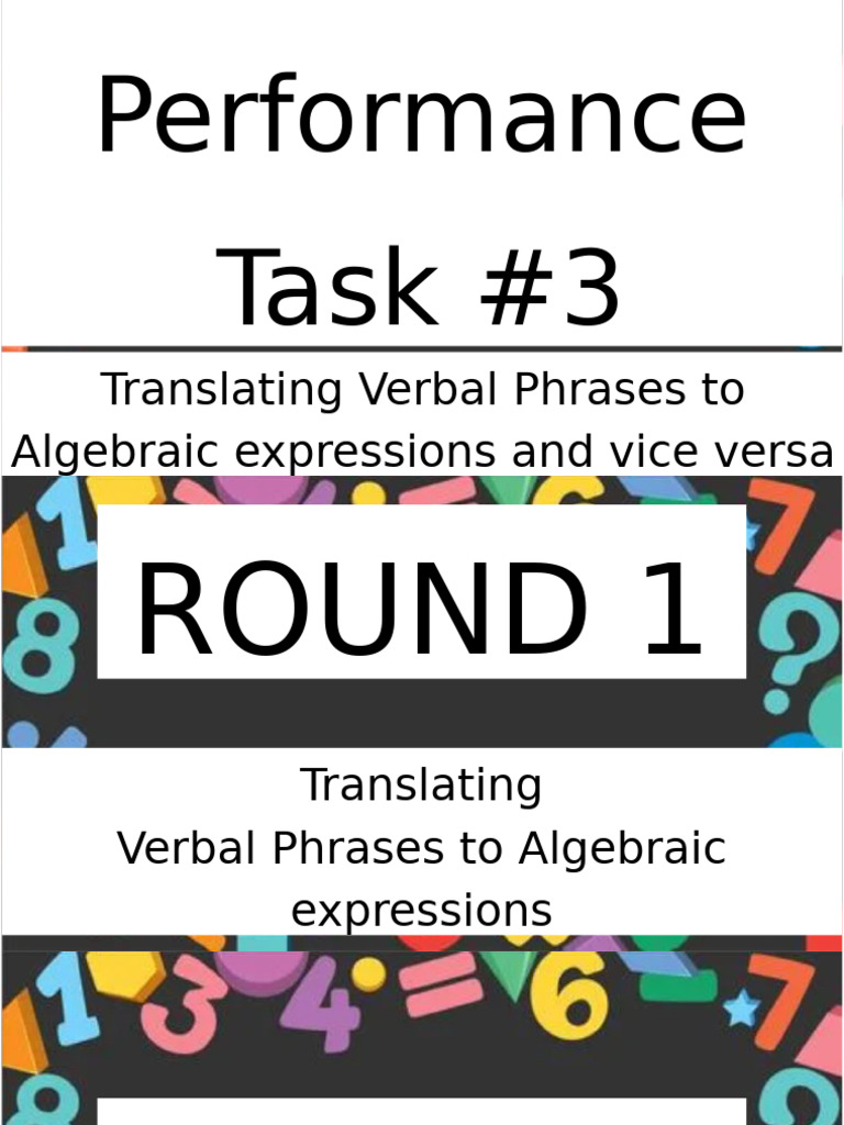 Performance Task Algebra | PDF
