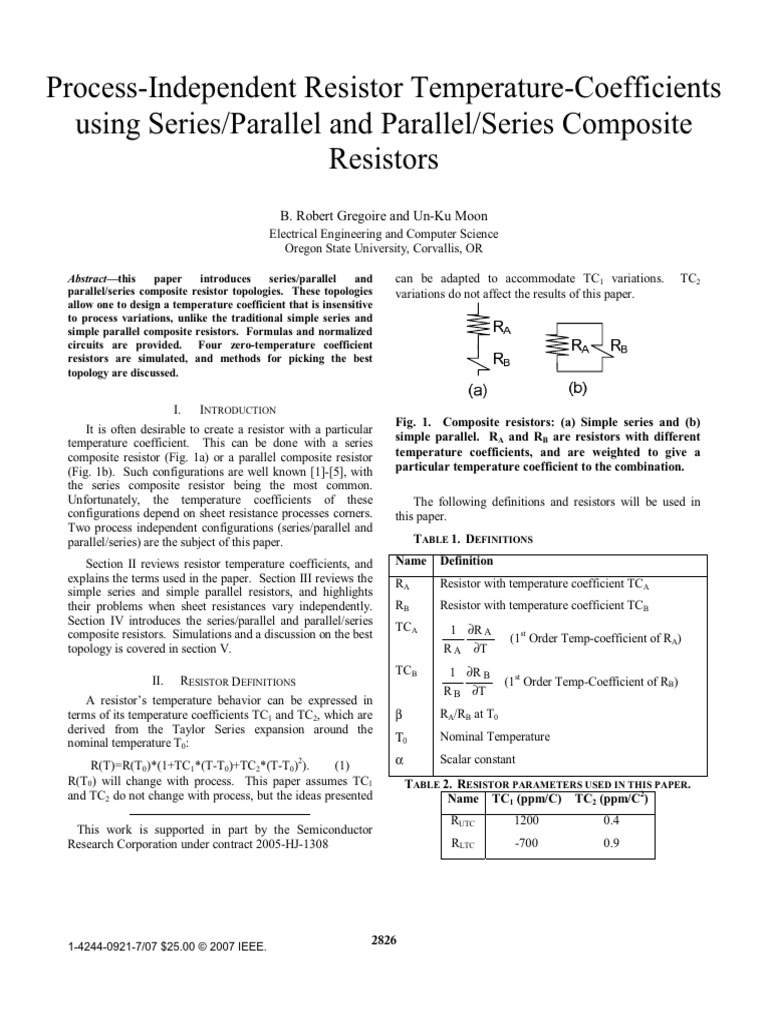 composite resistor tc nice iscas07_res | PDF | Resistor | Series And Parallel Circuits