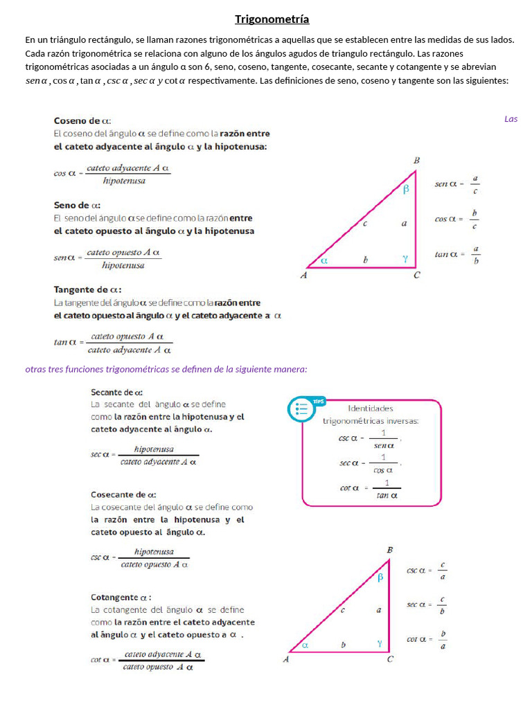 Practica - Trigonometria | PDF