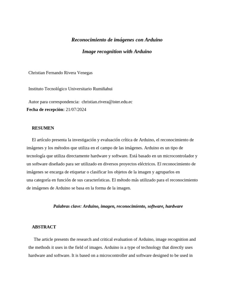 Reconocimiento de Imágenes Con Arduino Image Recognition With Arduino ...