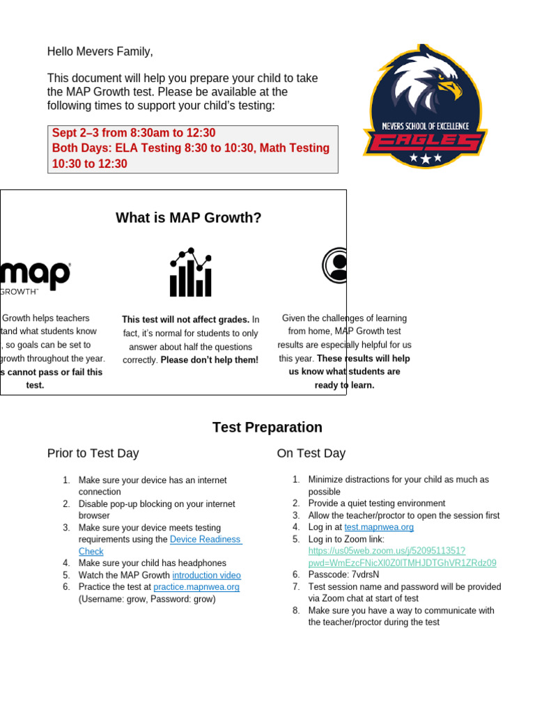 Qytg5k - MAP Testing Make Ups - Parent Letter | PDF