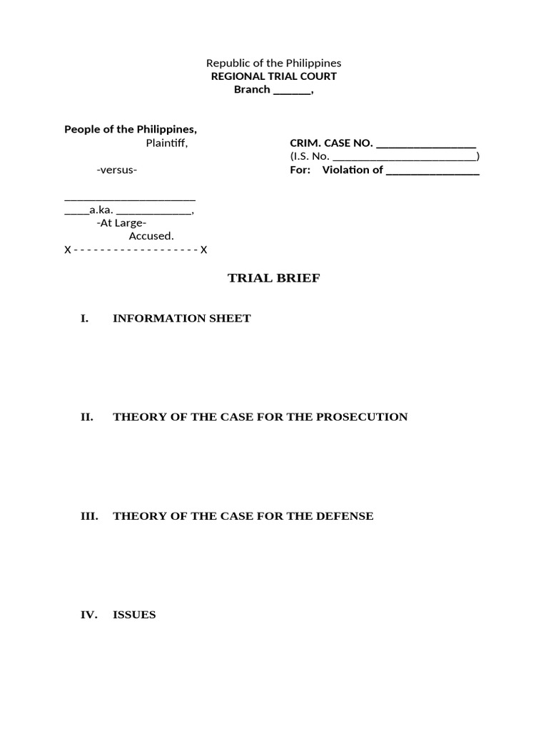 Trial Brief Sample 2.0 | PDF