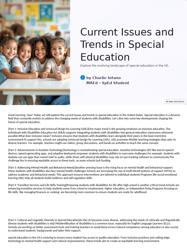 Current-Issues-and-Trends-in-Special-Education | PDF | Autism | Special ...