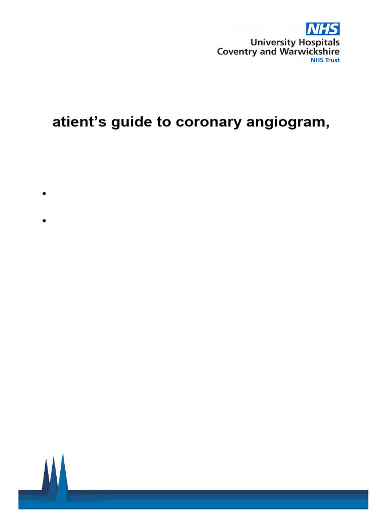 Patients Guide To Coronary Angiogram Angioplasty and Stent | PDF ...