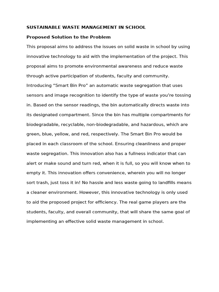 School Waste Management Initiative | PDF | Waste Management | Waste