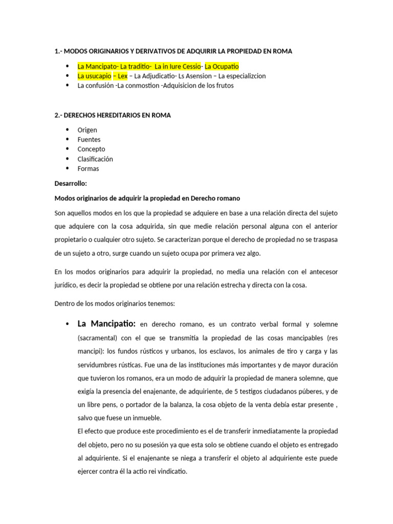 Propiedad en Roma | PDF | Propiedad | Posesión adversa