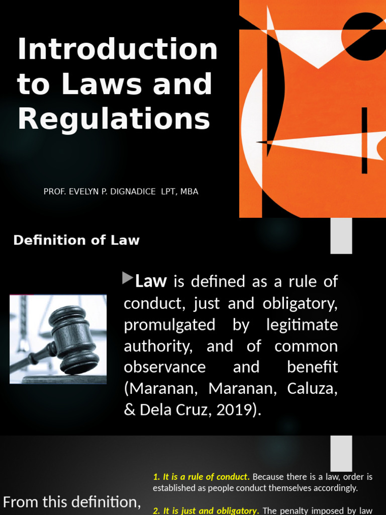 Lesson 1 Introduction To Law and Regulations | PDF | Due Process | Taxes