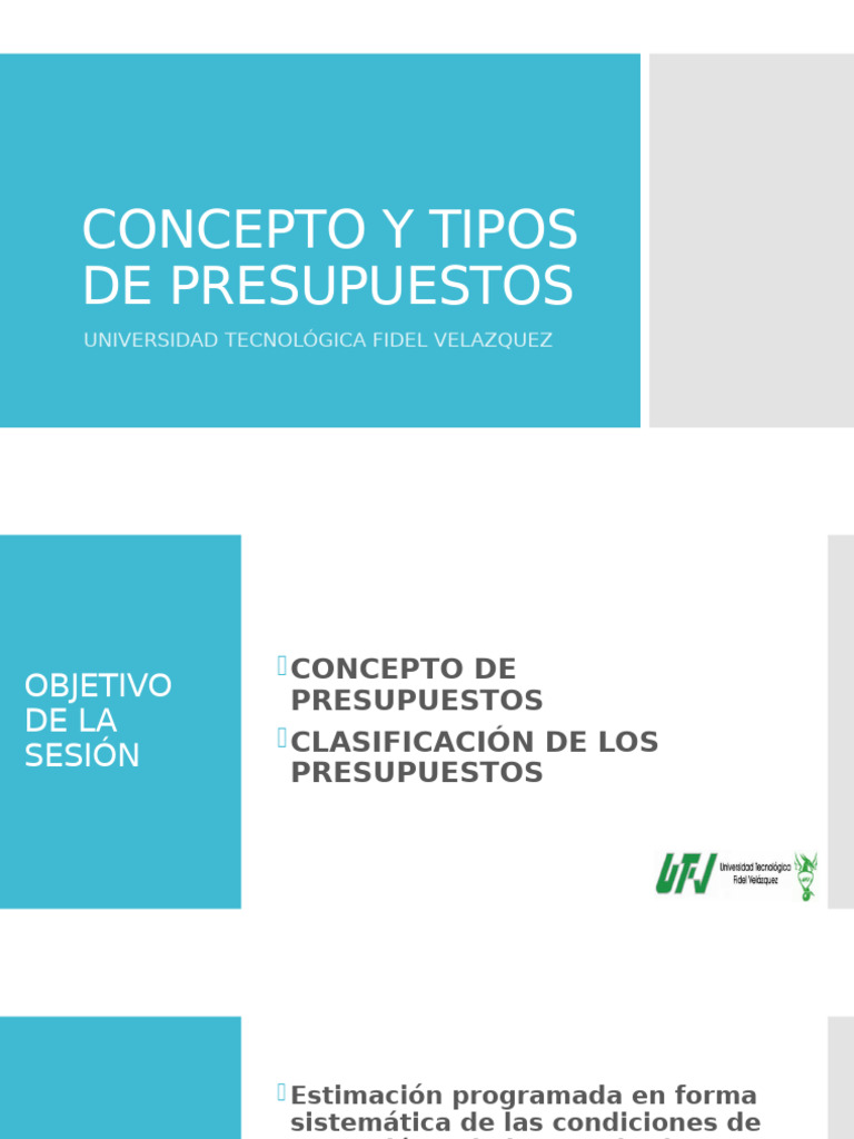 Presentación Presupuestos y Tipos de Presupuestos | PDF | Presupuesto