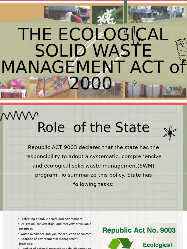 Ecological Solid Waste Management Act | PDF | Waste Management | Waste