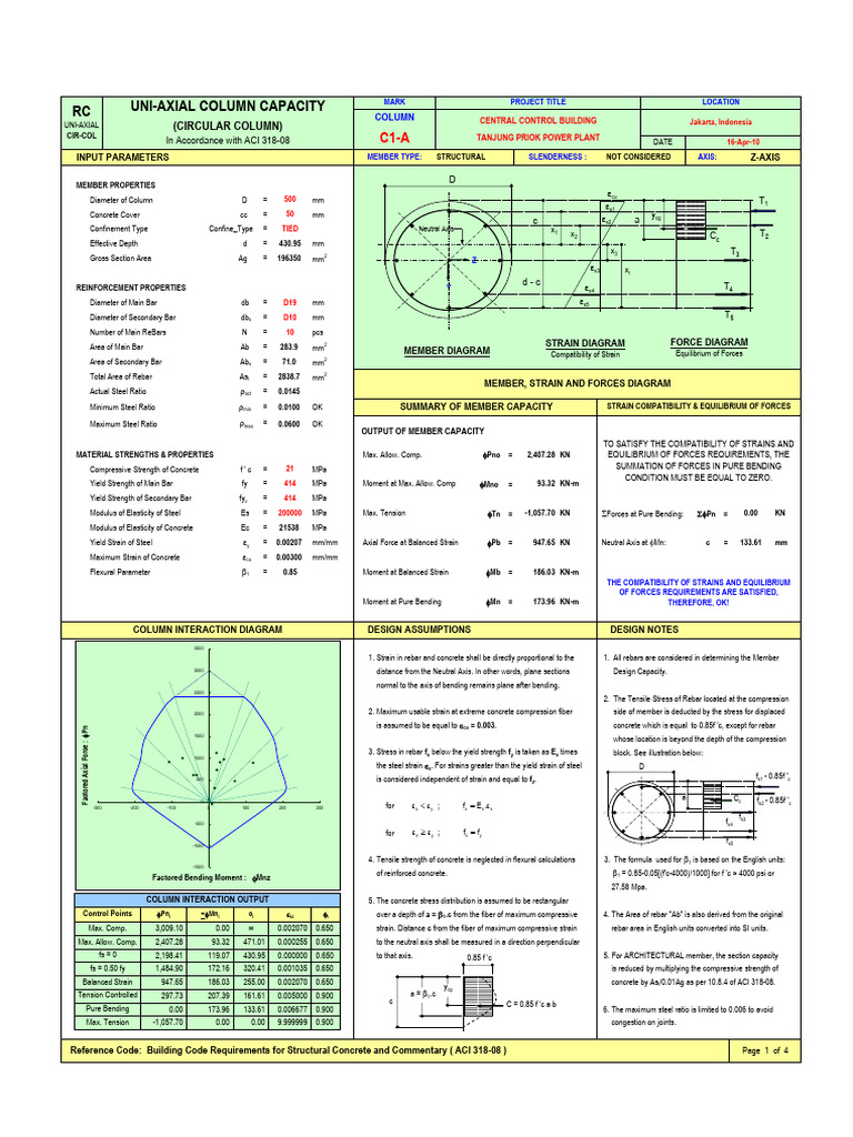 Circular Column Design Parameters | PDF | Bending | Deformation ...