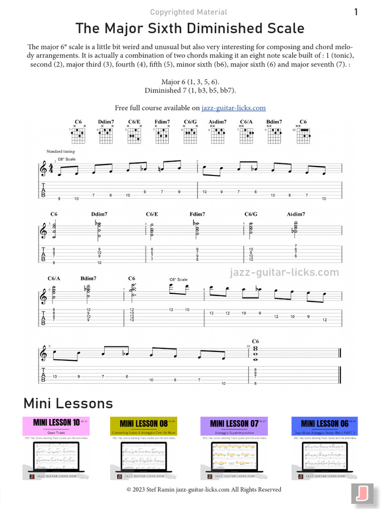 Major Sixth Diminished Scale | PDF