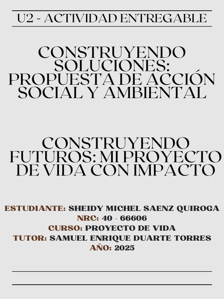 Actividad U2 Proyecto de Vida | PDF