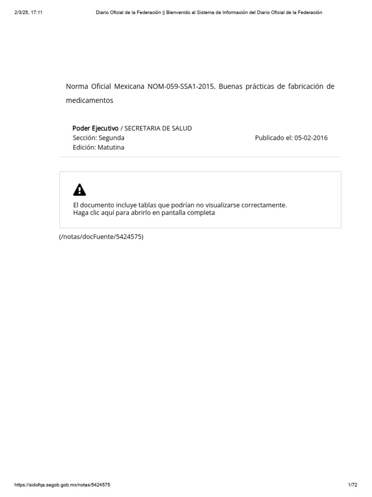 Nom 059 Ssa1 2015 | PDF | Medicamentos con receta | Laboratorios