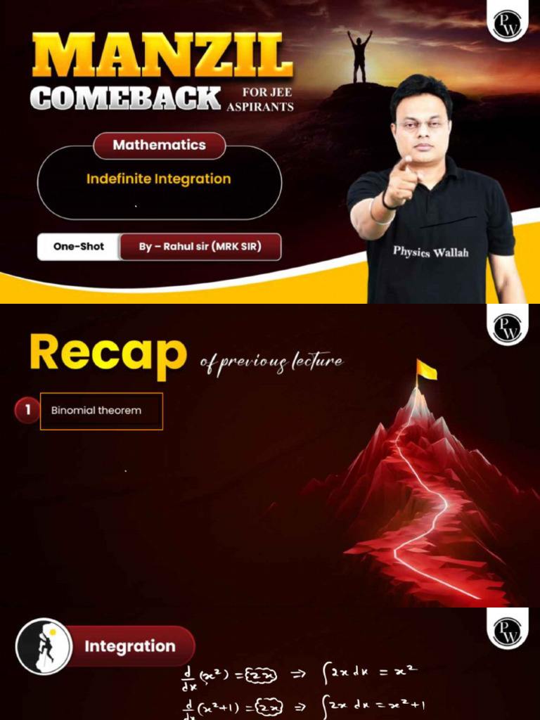 Indefinite Integration Class Notes Pdf