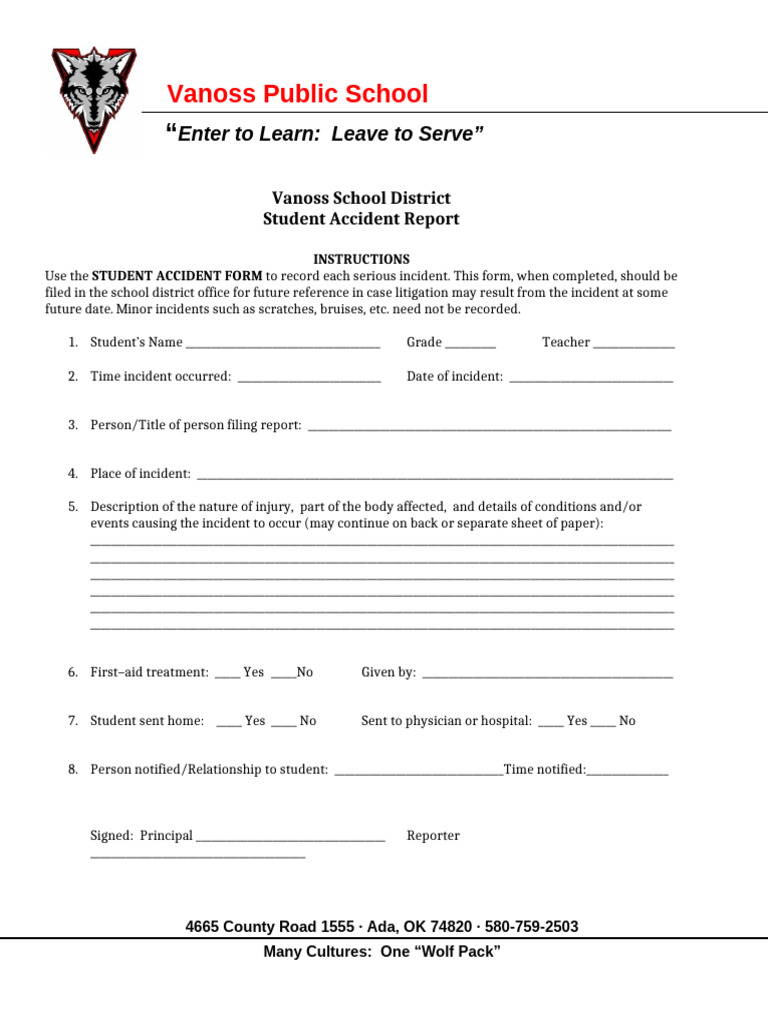 Student Accident Report | PDF