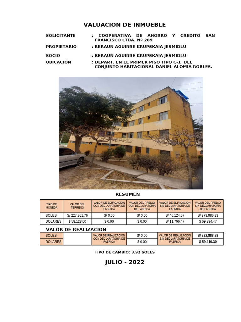 Tasacion Edificio | PDF