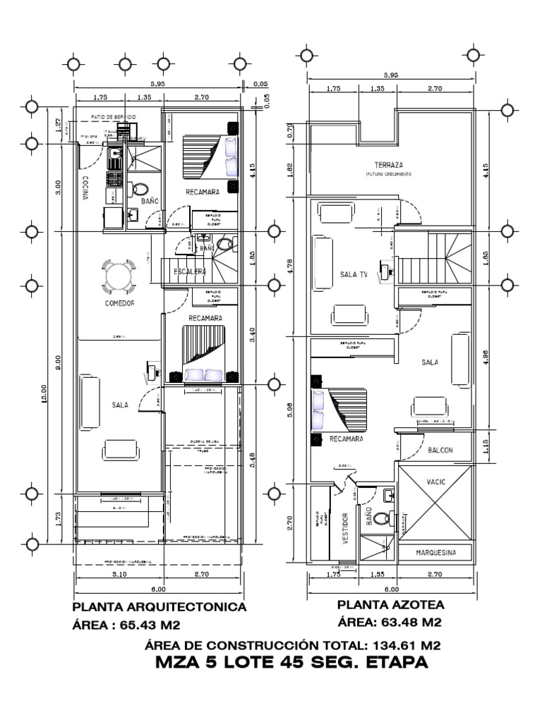 5-45 Proyecto Arquitectonico Planta | PDF