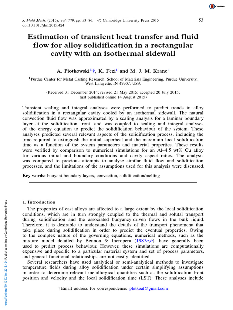 Plotkowski Et Al. - 2015 - Estimation of Transient Heat Transfer and Fluid FL | PDF | Boundary ...