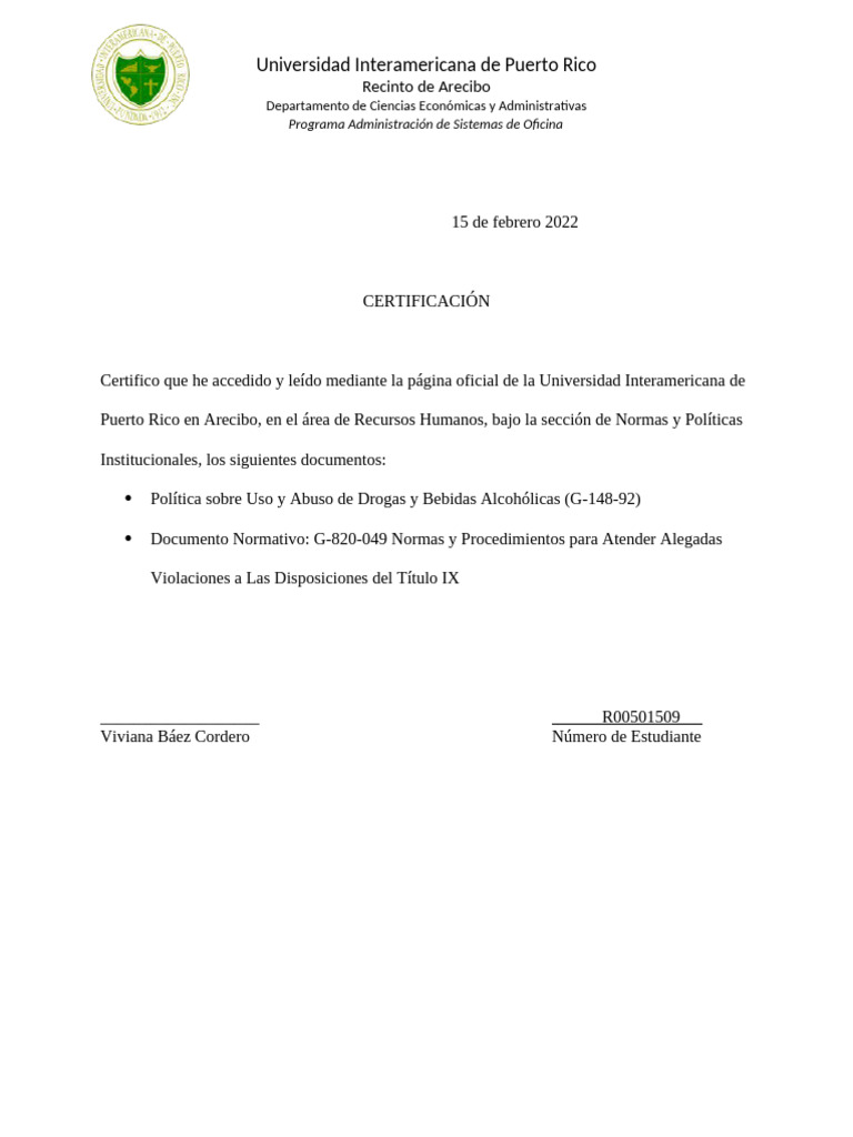 Documentos Normativos y Políticas Institucionales | PDF