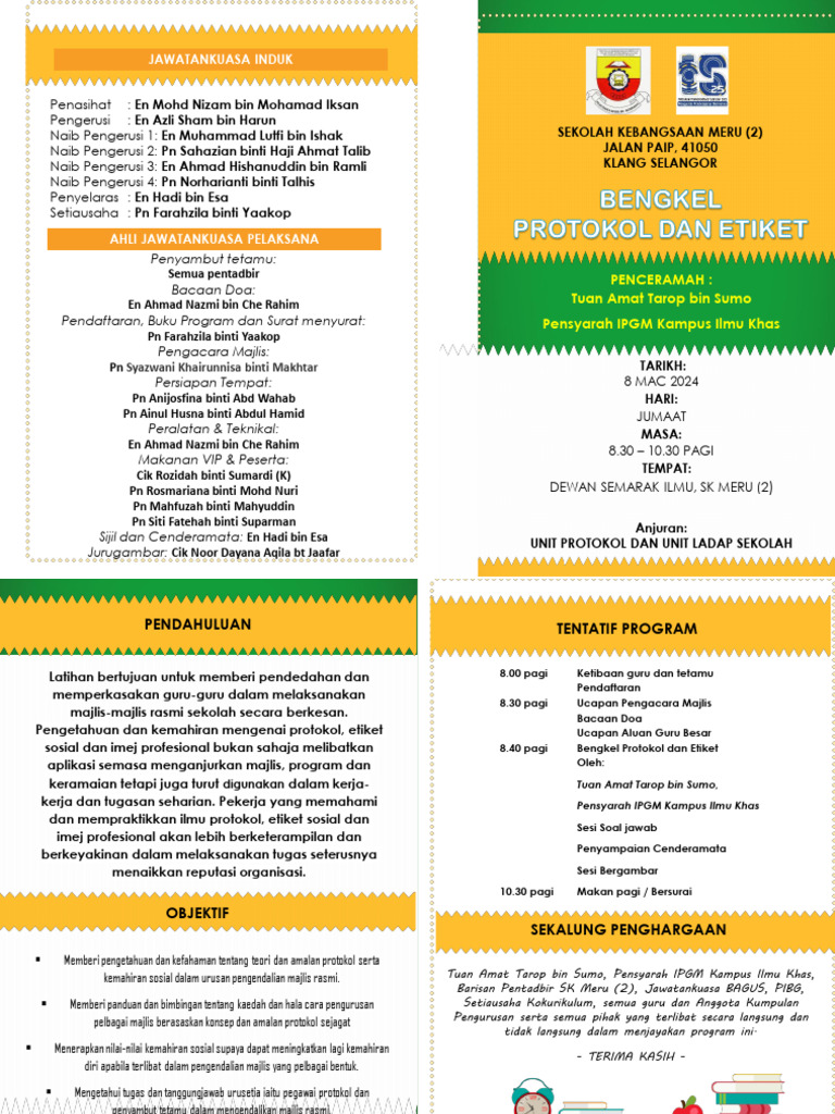 Buku Program Bengkel Protokol Dan Etiket | PDF