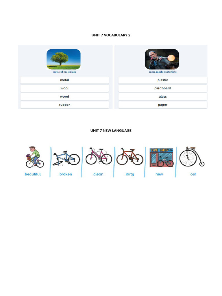 Unit 7 Vocabulary 2 and New Language 4to (1) | PDF