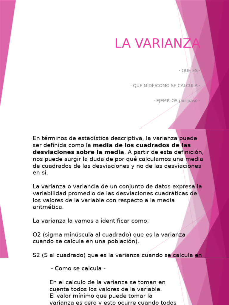 La Varianza | PDF | Diferencia | Media