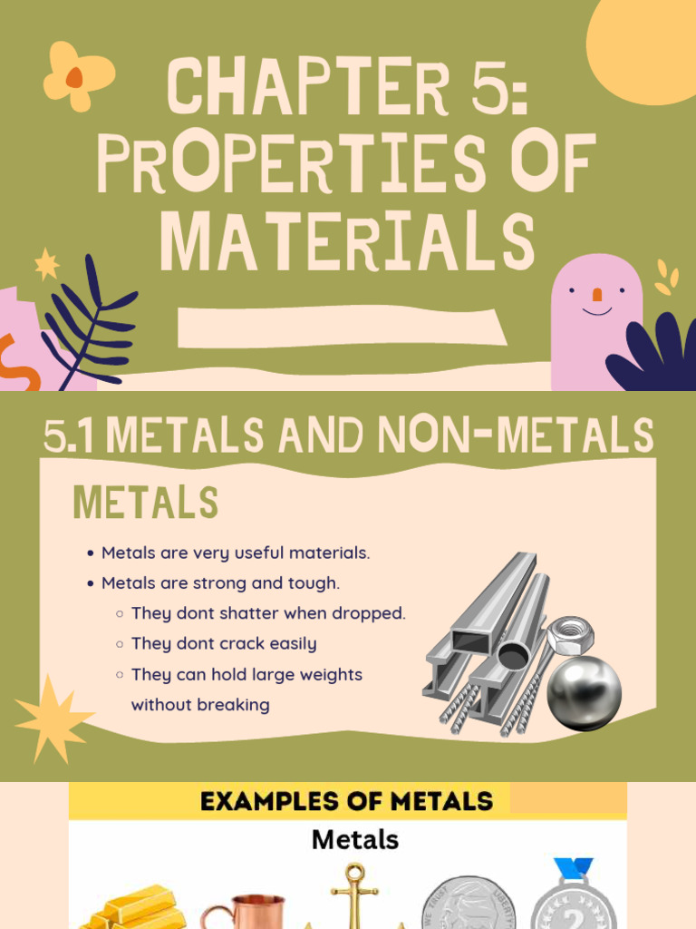 Properties of Metals and Non-Metals | PDF | Metals | Alloy