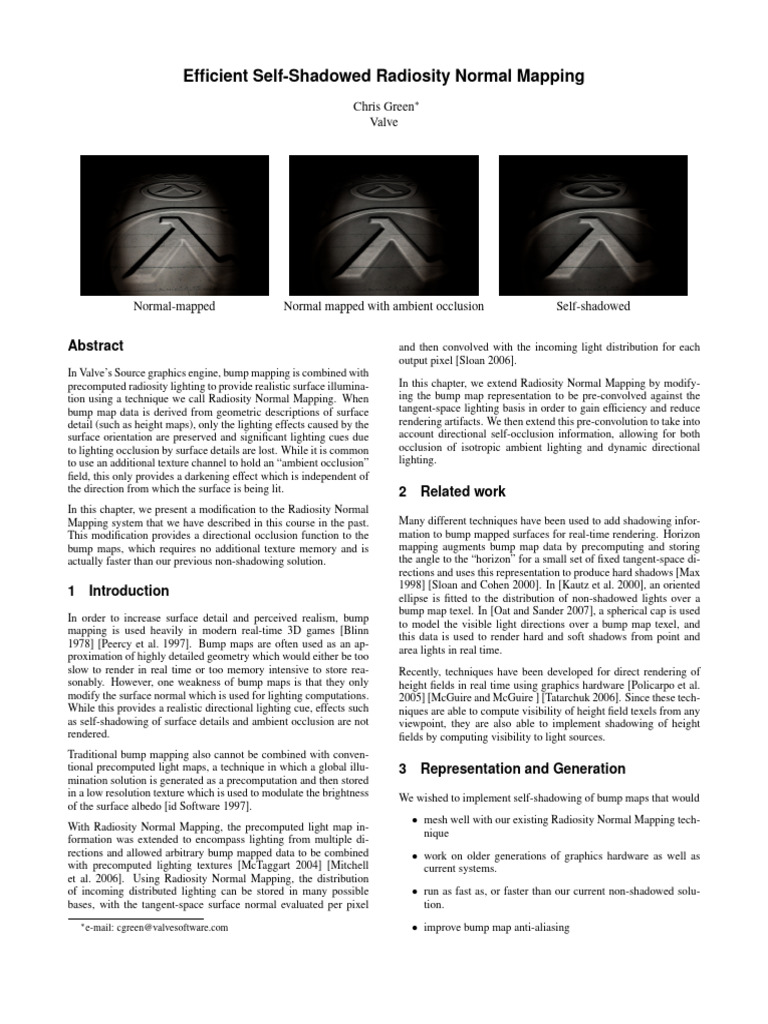SIGGRAPH 2007 Efficient Self Shadowed Radiosity Normal Mapping | PDF | Texture Mapping ...