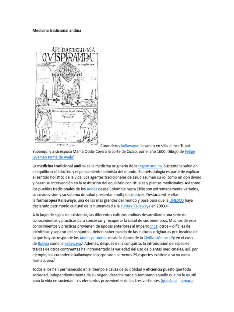 Medicina Tradicional Andina: Equilibrio y Salud | PDF | Imperio Inca ...
