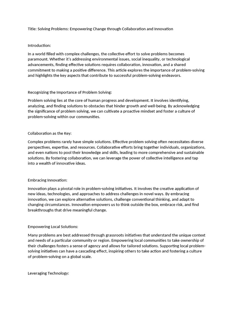 Creative Problem Solving | PDF | Psychological Resilience | Creativity