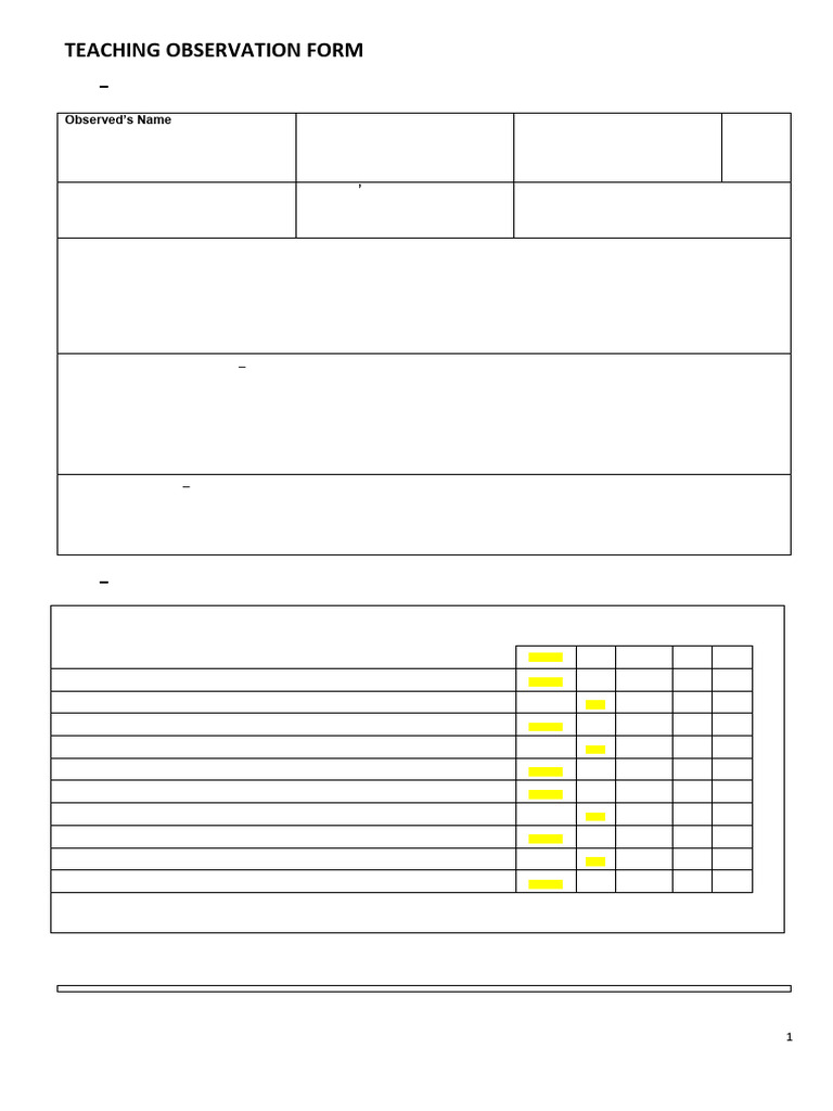 Teaching Observation Form Revised Oct 2016 | PDF | Learning | Lecture