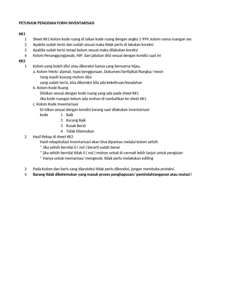 Petunjuk Pengisian Sensus | PDF