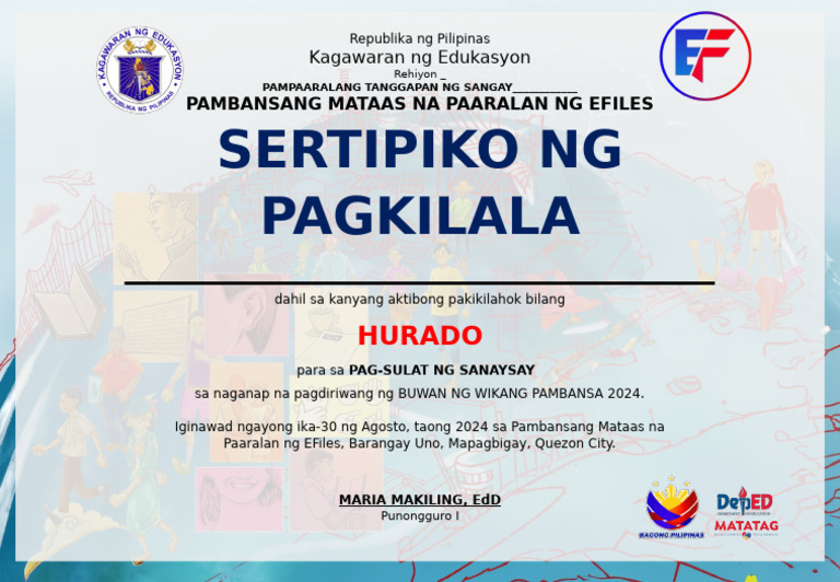 Buwan NG Wikang Pambansa Certificate | PDF