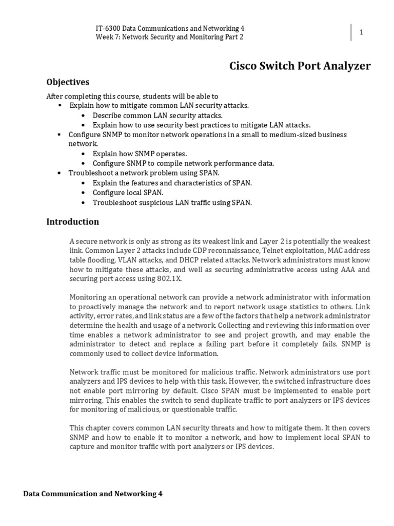 Week - 7 - Network Security and Monitoring Part 2 Module | PDF | Computer Network | Network Switch